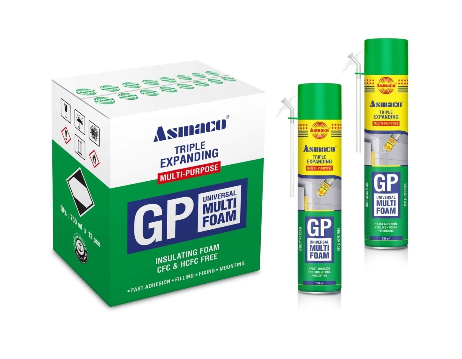 Asmaco 750ml Triple Expanding PU Foam Strong Adhesion for Sealing and ...